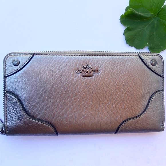 Coach | Bags | Coach Swagger Wallet Metallic Leather | Poshmark